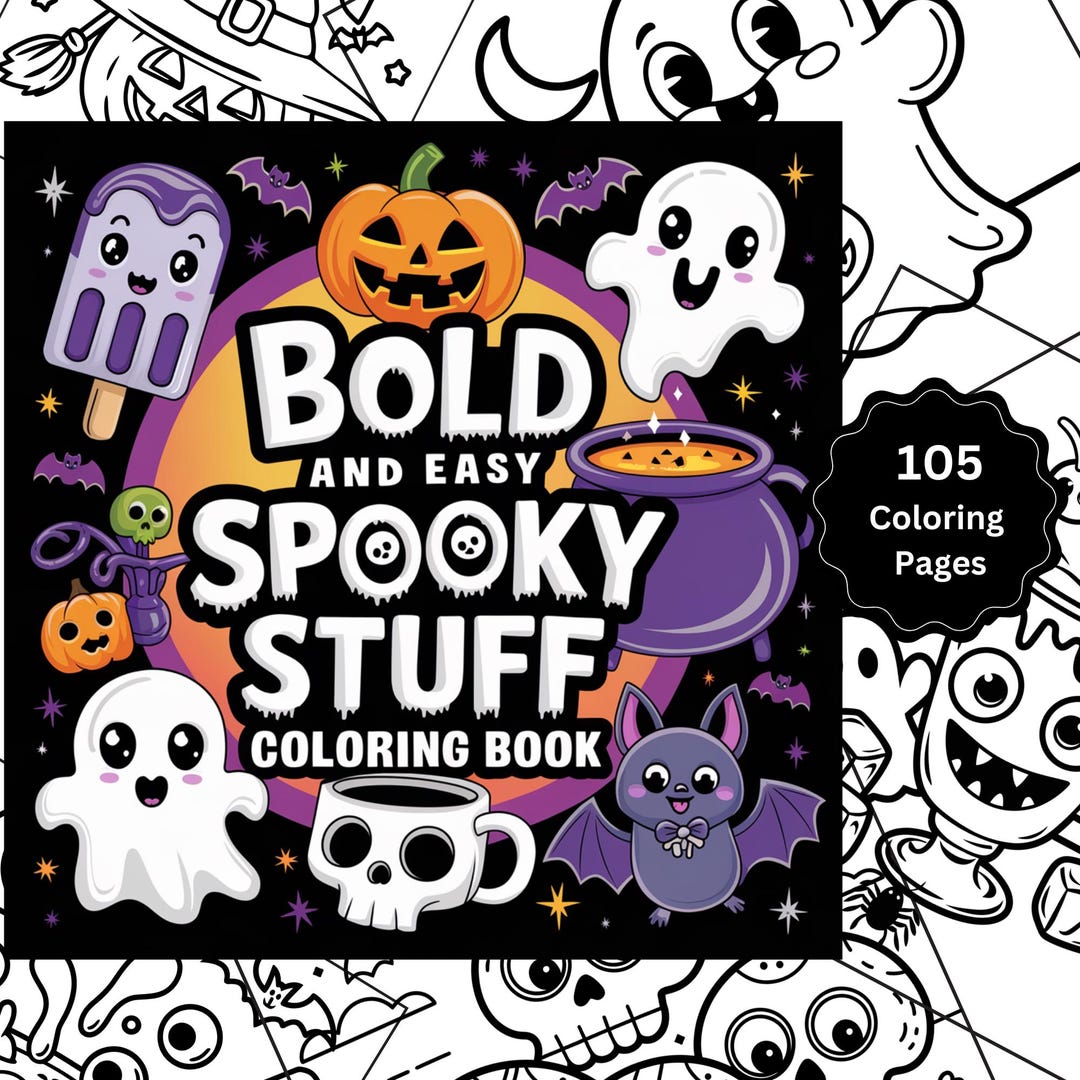 Bold and Easy: Spooky Stuff Coloring Book | Stress-free Halloween Fun ...