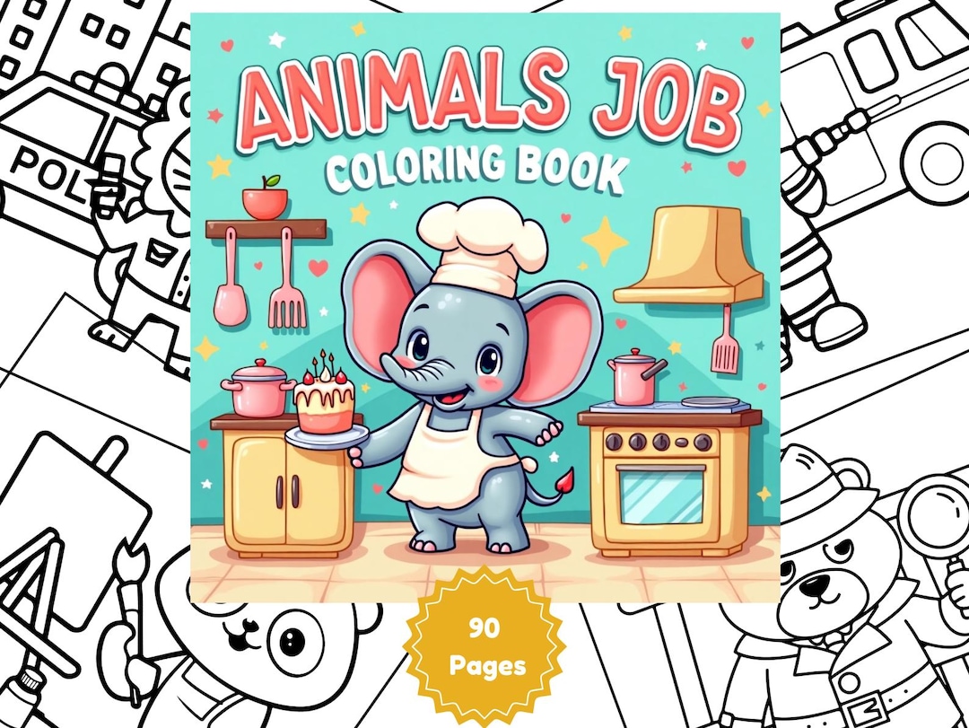 Animals JOB Coloring Book – Cute Cartoon Animal Professions | Fun Kids ...