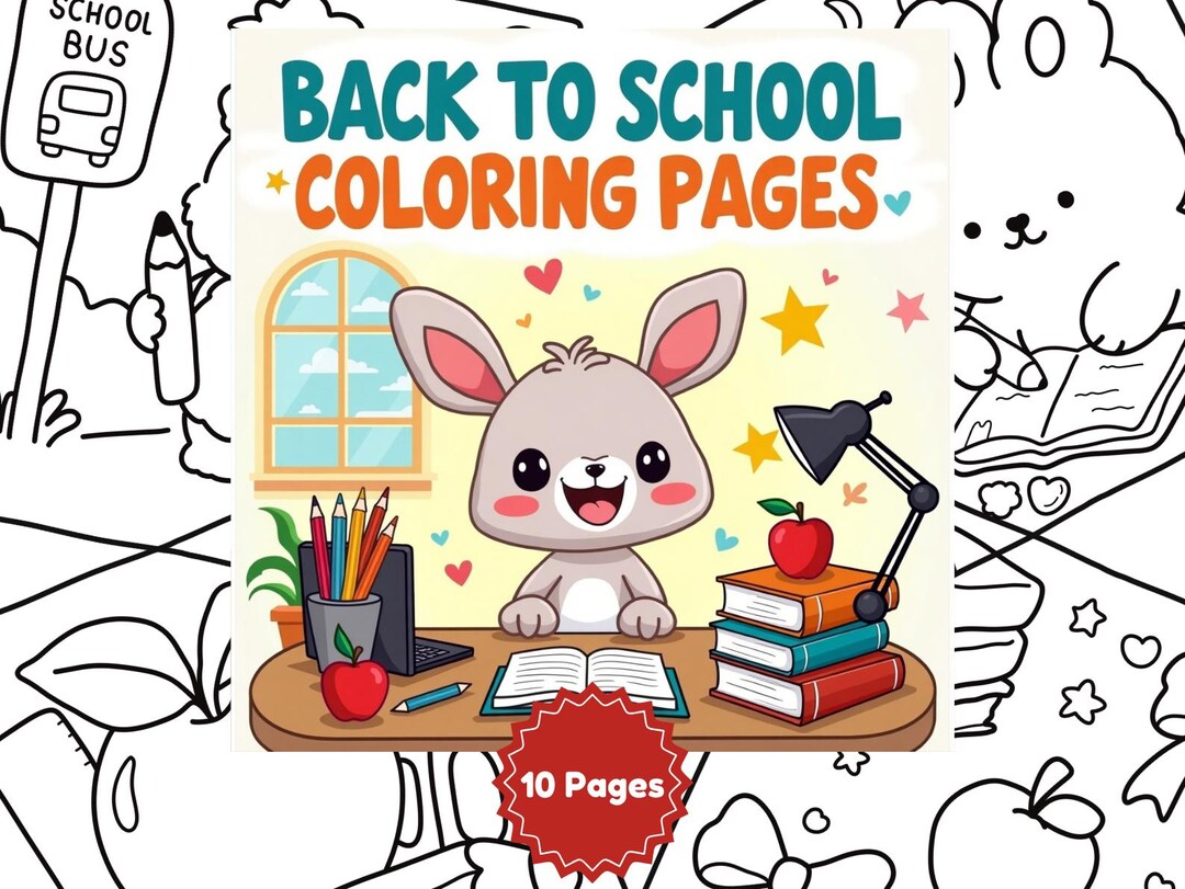 Back to School Coloring Pages, Bold & Easy Coloring Book, Welcome Back ...