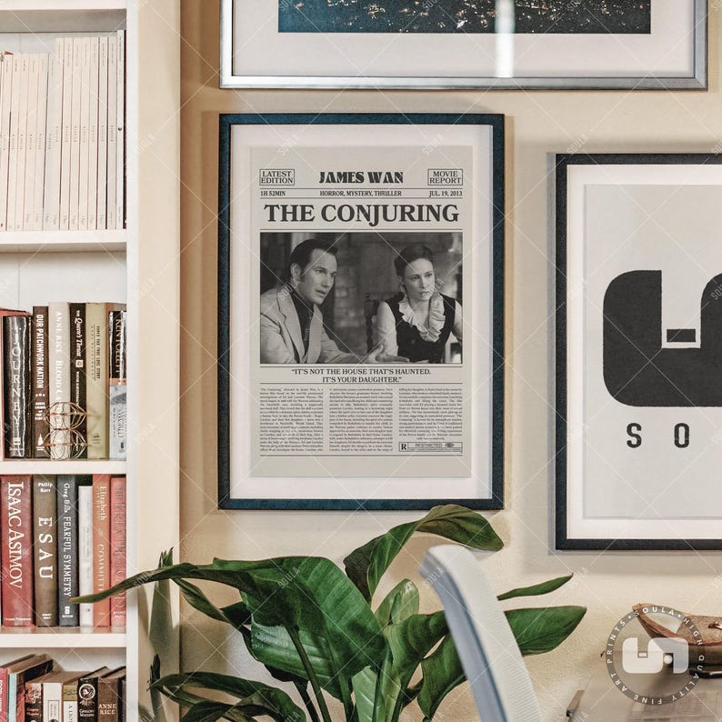 The Conjuring Poster, James Wan, Movie Poster, Retro Newspaper, Black ...