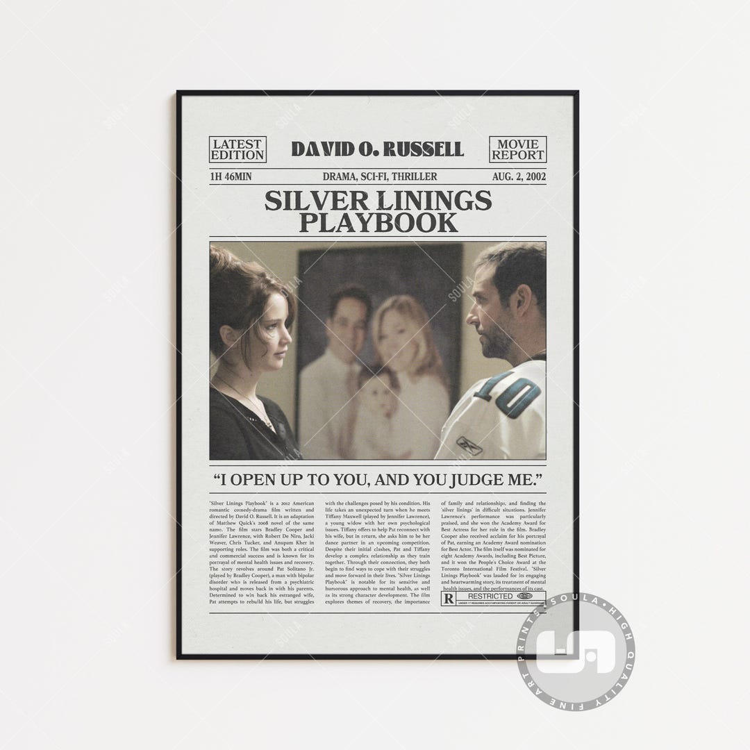 Silver Linings Playbook Poster, David O. Russell, Movie Poster, Retro ...