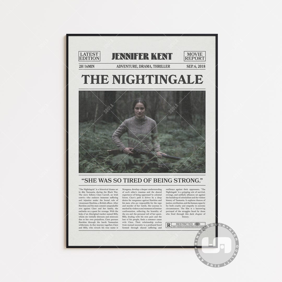 The Nightingale Poster, Jennifer Kent, Movie Poster, Retro Newspaper ...