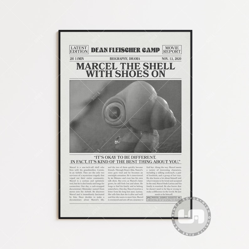Marcel the Shell With Shoes On, Dean Fleischer Camp, Retro Newspaper ...