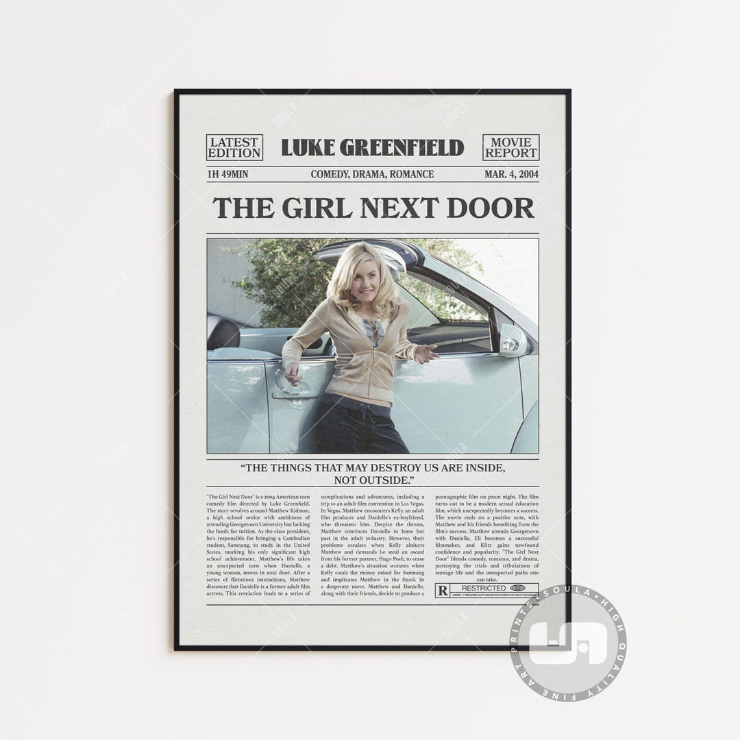 The Girl Next Door Poster, Luke Greenfield, Movie Poster, Retro ...
