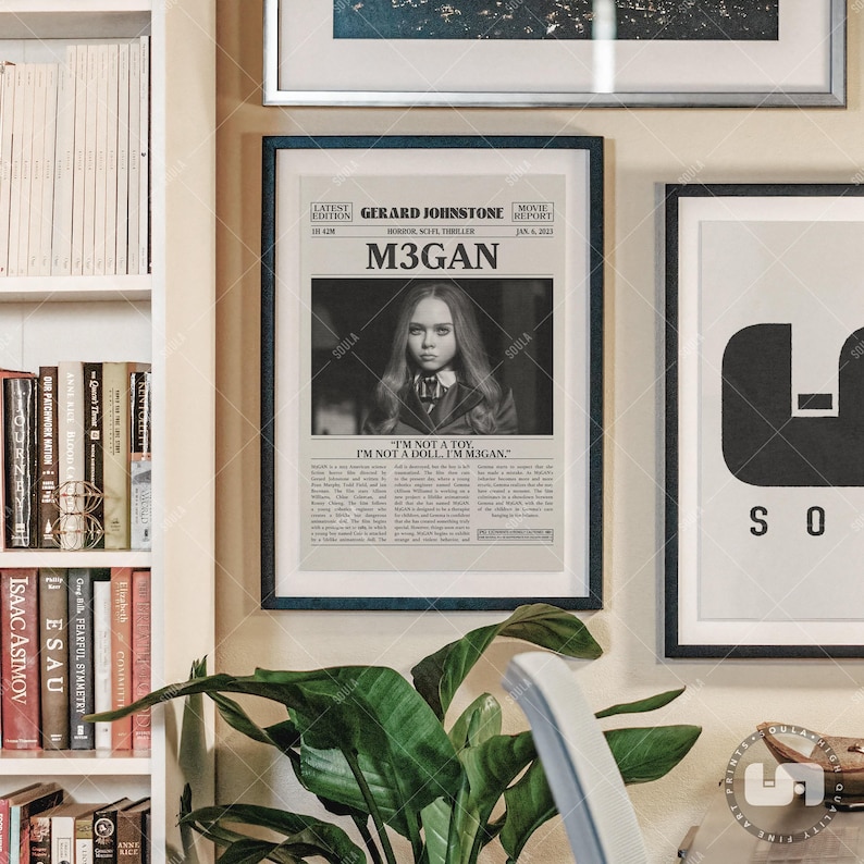 M3GAN Poster, Gerard Johnstone, Retro Newspaper Movie Poster, Black ...