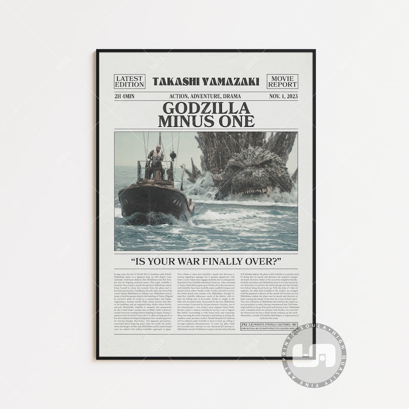 Minus One Godzilla Poster - Etsy