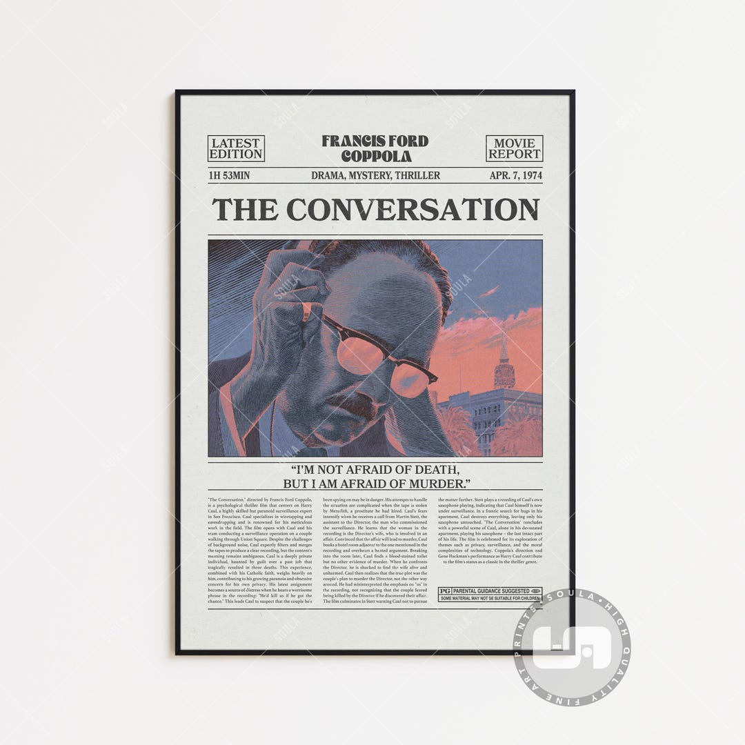 The Conversation Poster, Francis Ford Coppola, Movie Poster, Retro ...