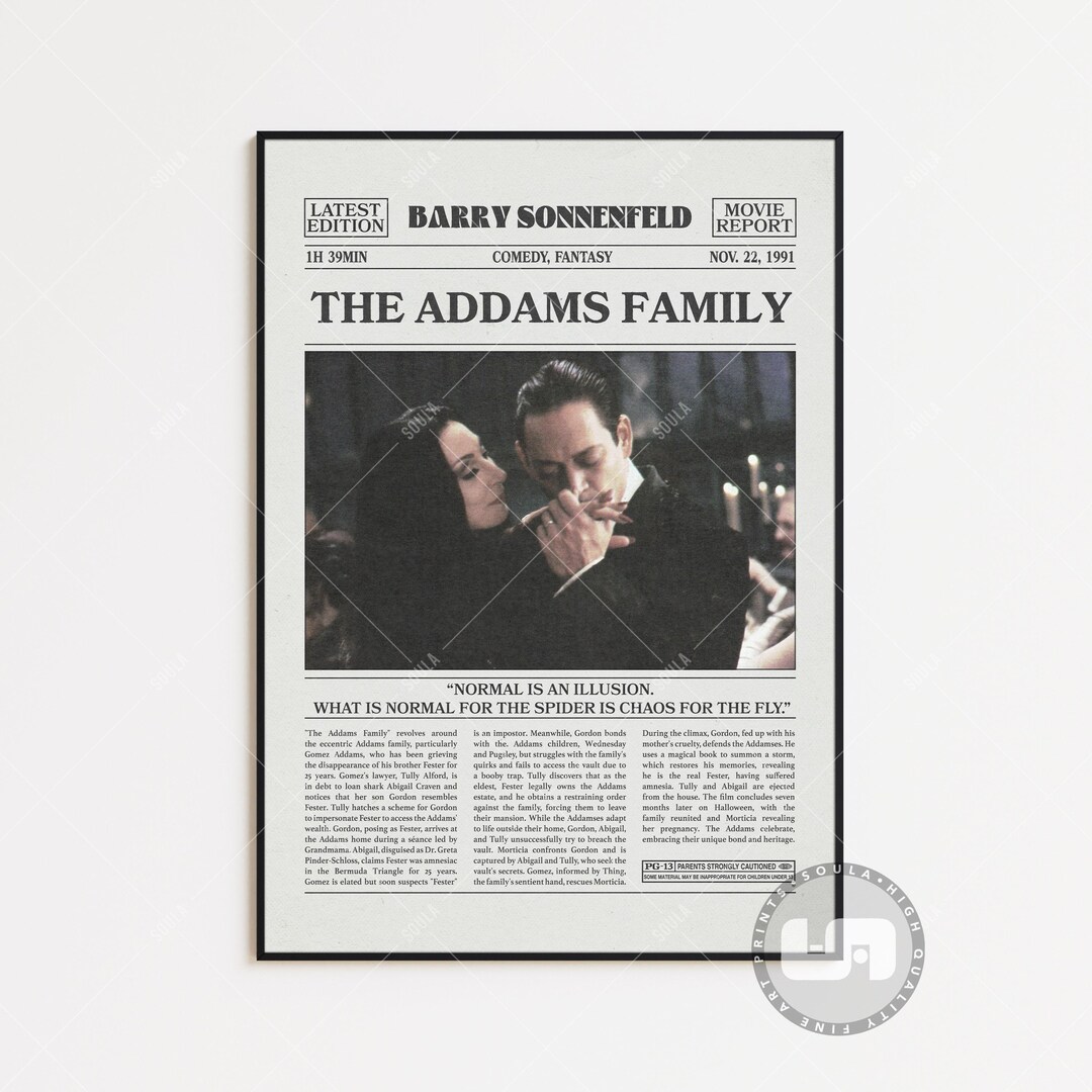The Addams Family Poster, Barry Sonnenfeld, Movie Poster, Retro ...