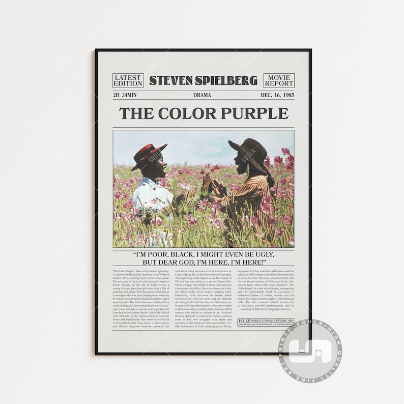 The Color Purple Poster, Steven Spielberg, Movie Poster, Retro ...