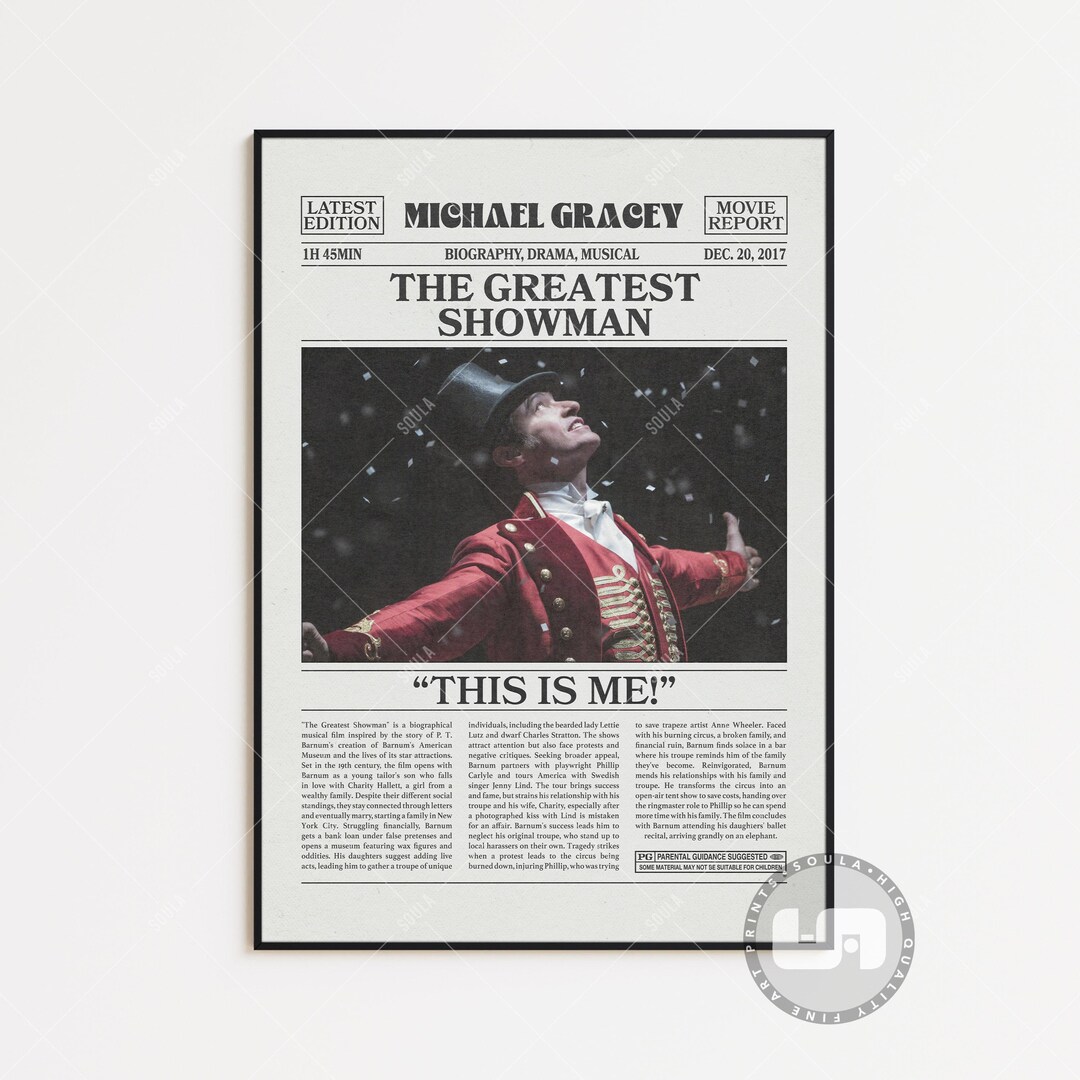 The Greatest Showman Poster, Michael Gracey, Movie Poster, Retro ...