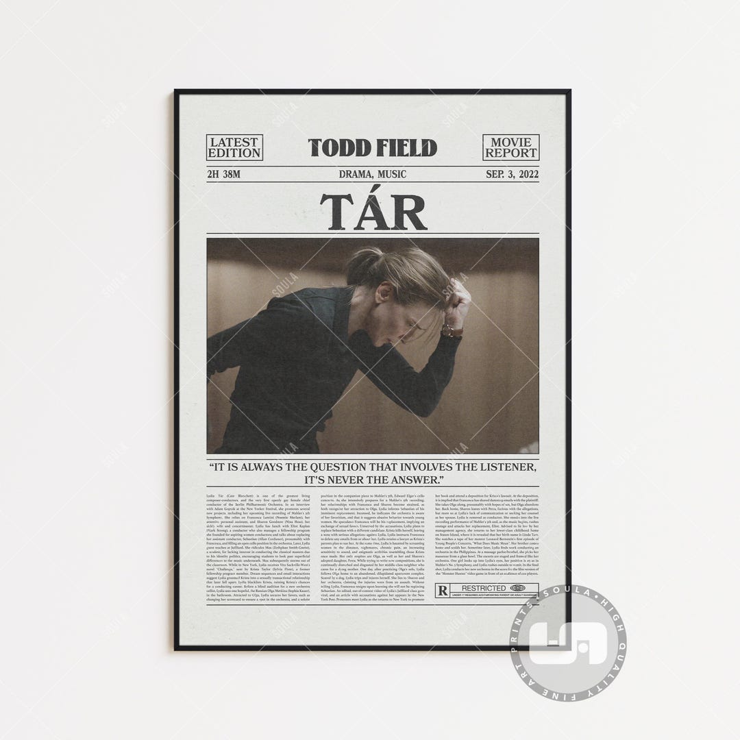 Tár Movie Poster: Todd Field, Retro Newspaper Art Print - Etsy