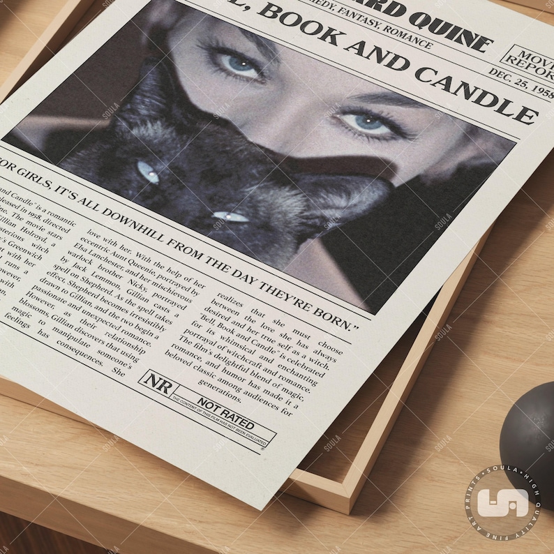 Bell, Book and Candle, Richard Quine, Retro Newspaper Movie Poster ...