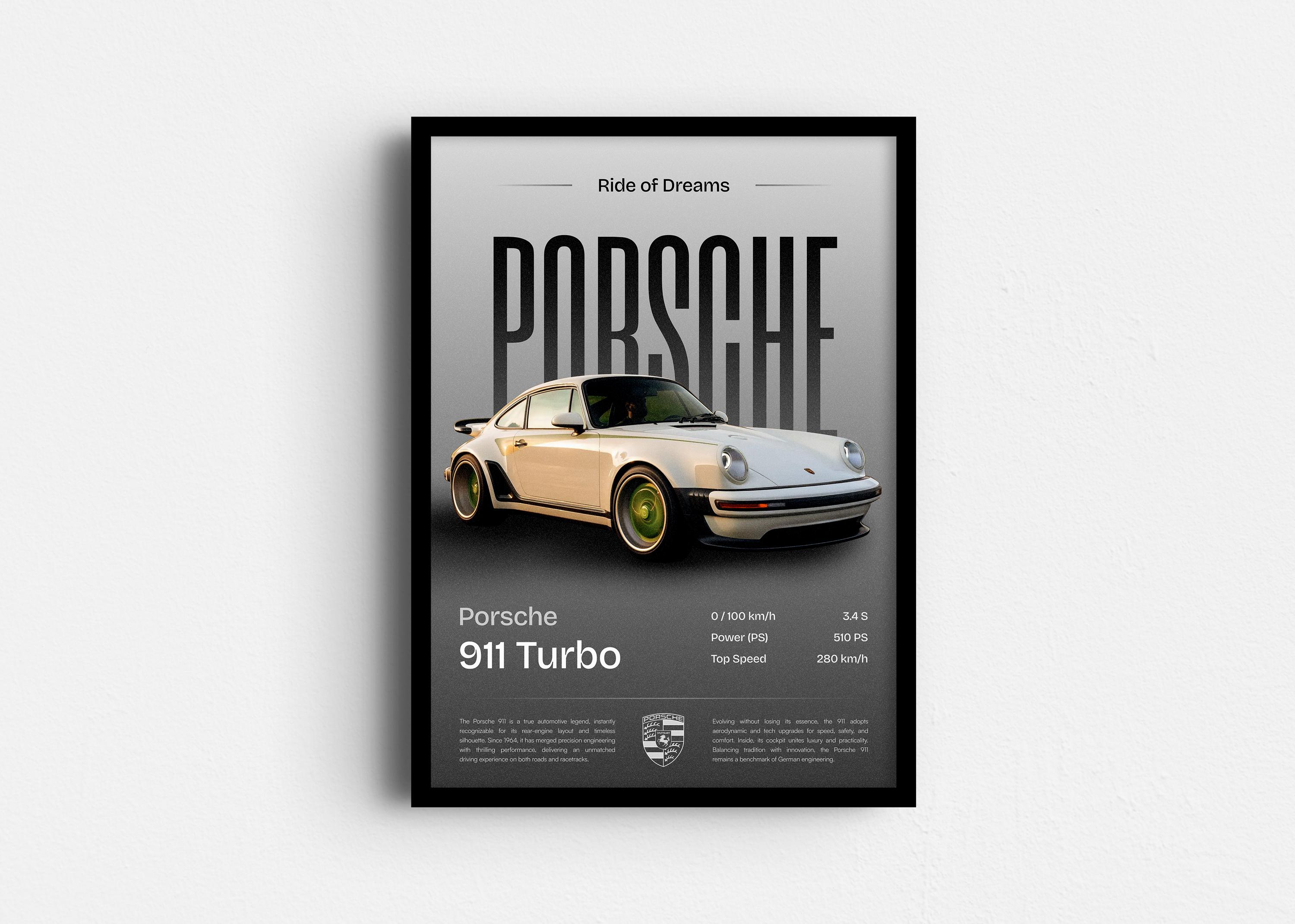 Porsche 911 Car Poster, Classic Sports Car Wall Art, Digital Download ...