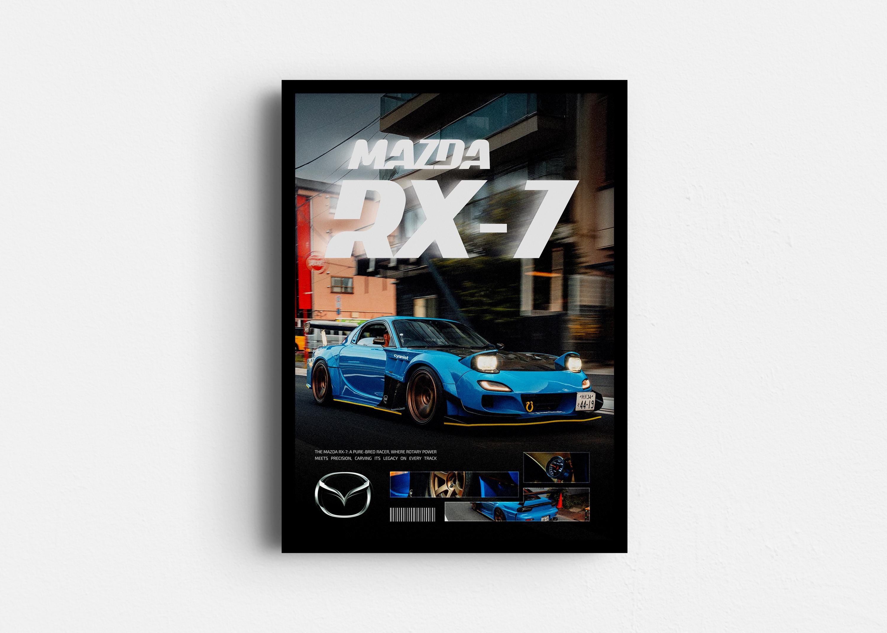 Mazda RX7 Poster, JDM Car Poster, Rotary Engine Wall Art, RX7 Wall ...