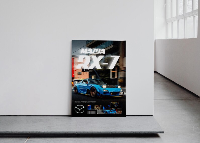 Mazda RX7 Poster, JDM Car Poster, Rotary Engine Wall Art, RX7 Wall ...