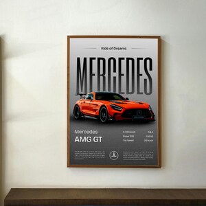 Mercedes Amg GT Poster, Sports Car Wall Art, AMG GT Wall Decorating ...
