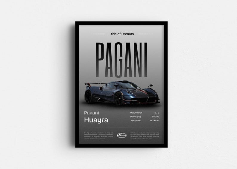 Pagani Huayra Poster - Huayra Prints - Pagani Posters - Car Prints ...
