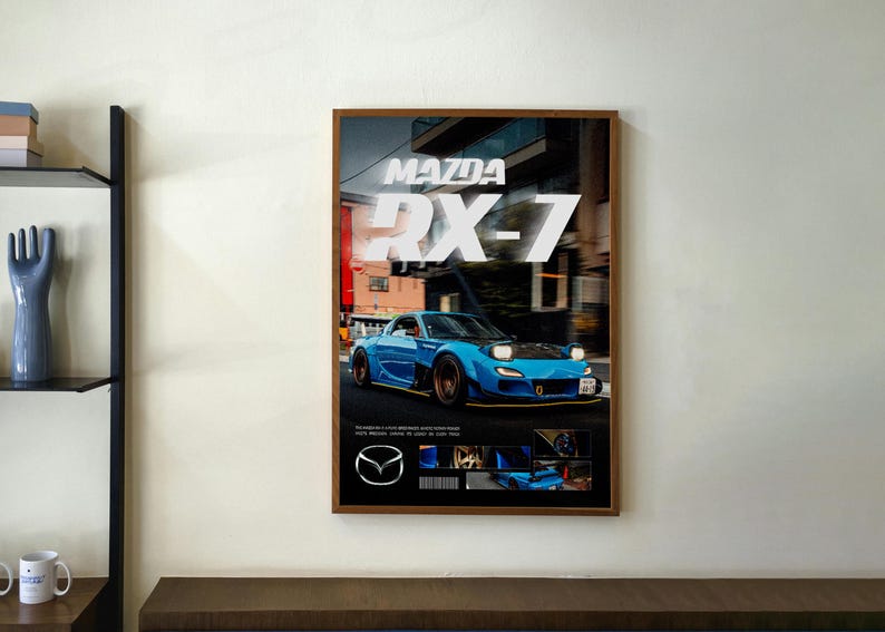 Mazda RX7 Poster, JDM Car Poster, Rotary Engine Wall Art, RX7 Wall ...