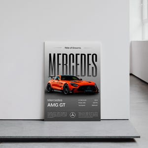 Mercedes Amg GT Poster, Sports Car Wall Art, AMG GT Wall Decorating ...