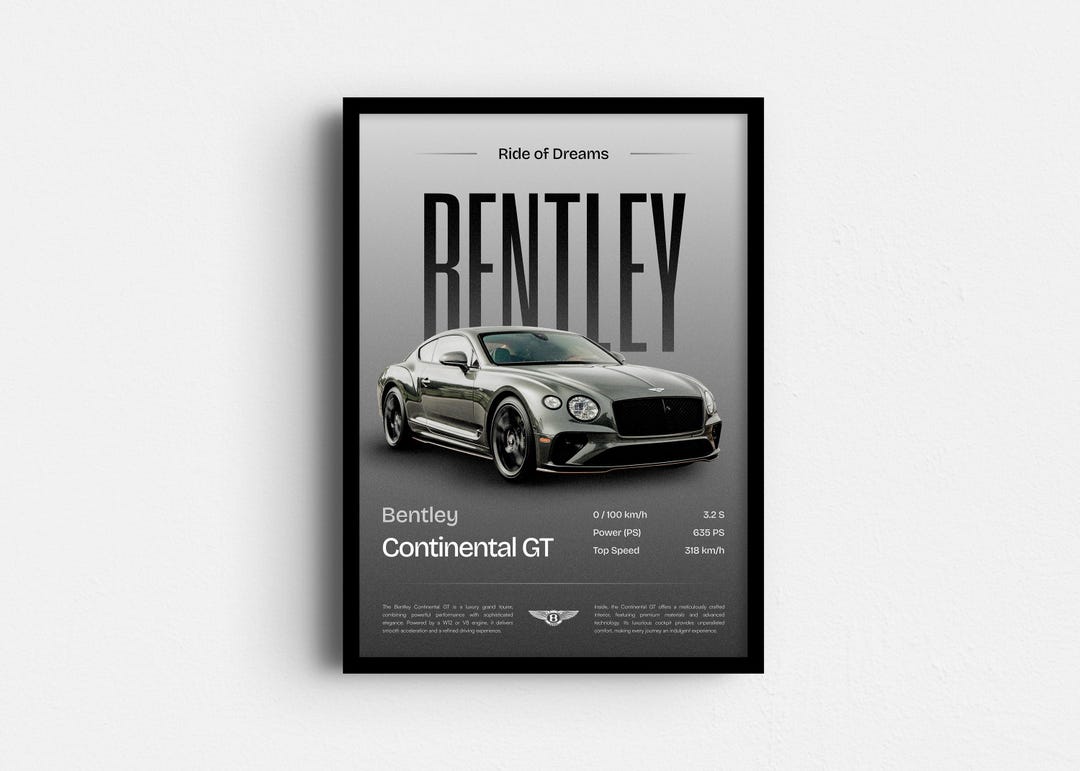 Bentley Continental GT Poster - Bentley Posters - Car Prints ...