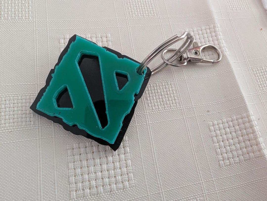 Dota 2 Diretide Acrylic Logo Keyring – Layered Green & Black Design ...