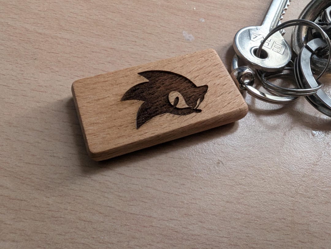 Laser Engraved Sonic Wooden Keychain - Gamer Gift (55mm X 30mm) - Etsy