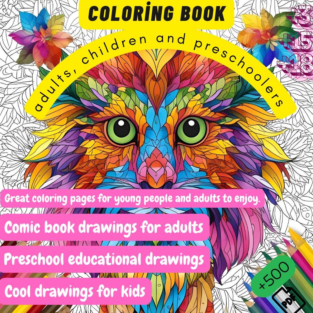 500 Coloring Pages Coloring Book Bundle, Cute Cozy Comfy,pdf Coloring ...