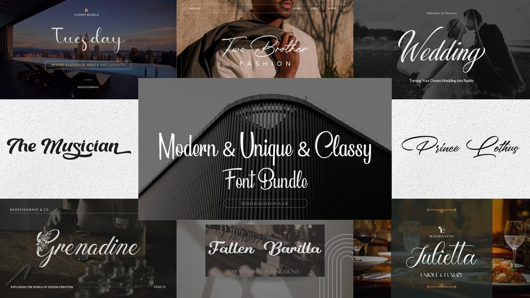 Modern 50 Font Bundle - Logo Fonts, Wedding Fonts, Handwritten Fonts ...