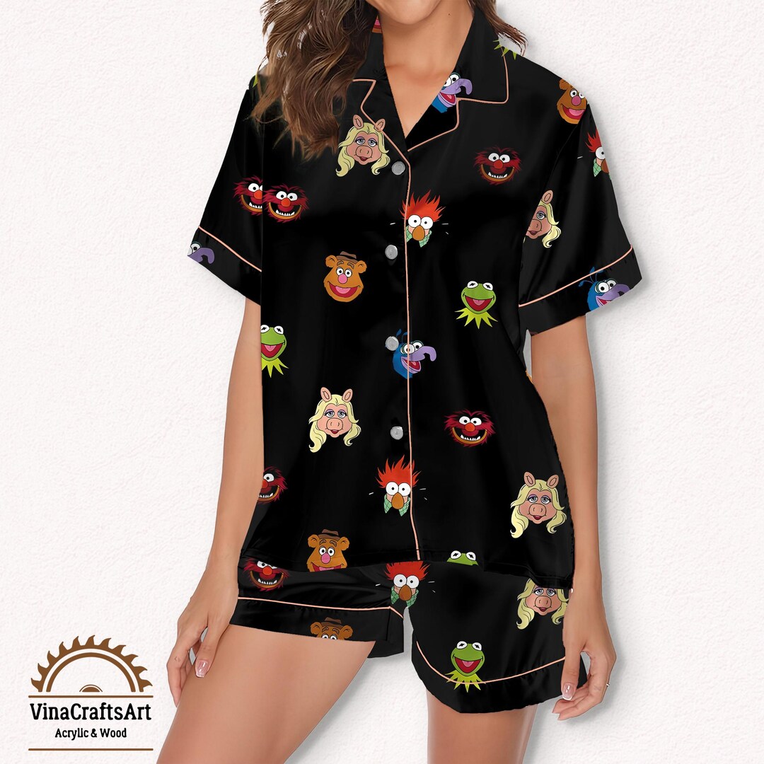 Muppet Pajamas Set, Cartoon Pajama Outfit, Gift for Muppet Fans, Kermit ...