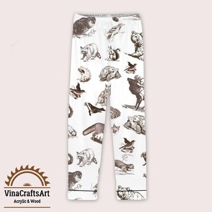 Woodland Animals Pajama Set – Soft Satin Button-up Sleepwear - Etsy
