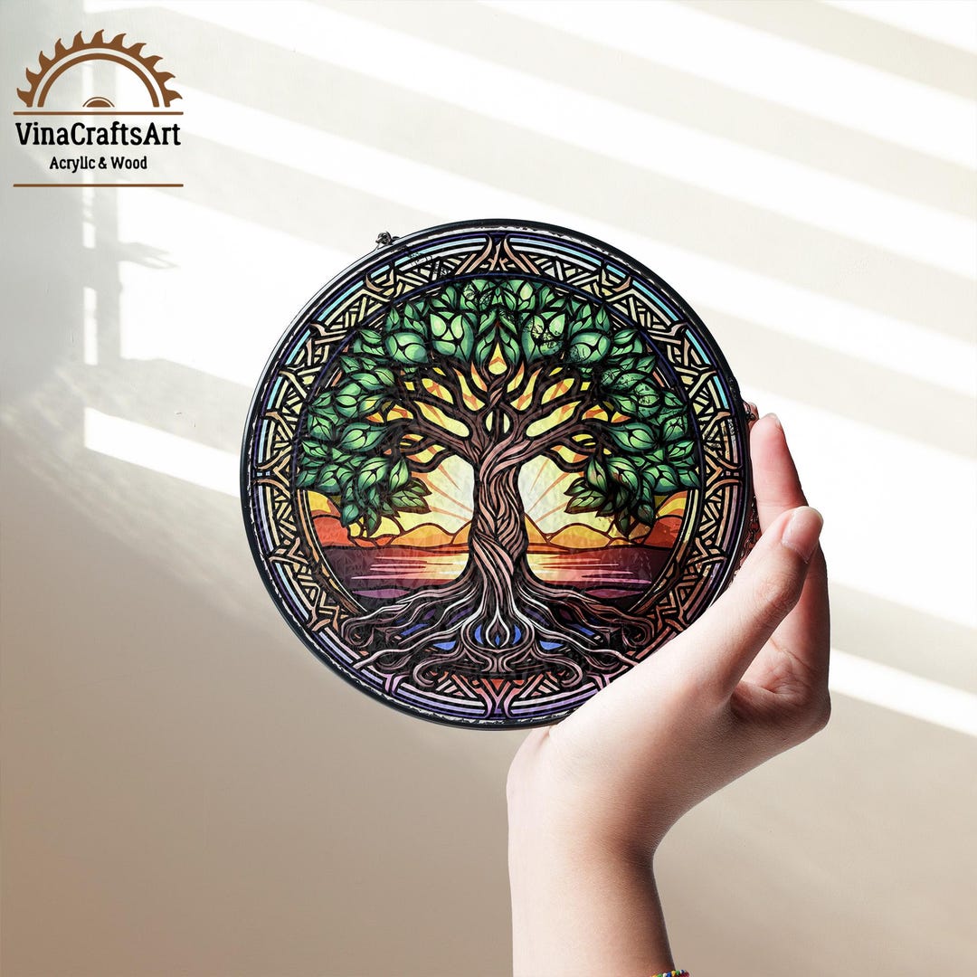 Tree of Life Suncatcher, Family Tree Suncatcher, Garden Lover Gift ...