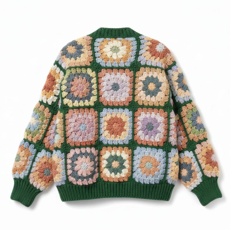 Granny Flower Cardigan Pattern PDF | Open Front Crochet Motif Jacket ...