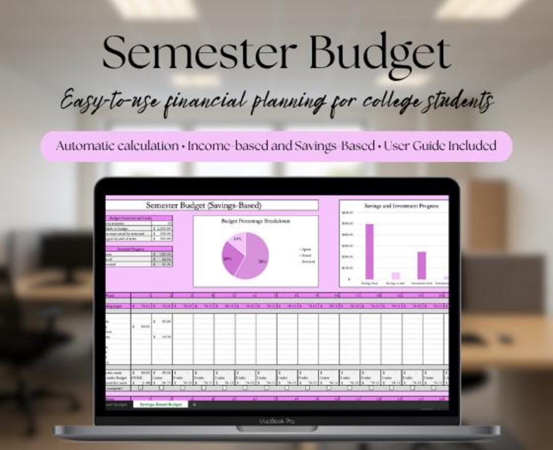 College Student Budget Spreadsheet | Income & Savings Based | Excel ...