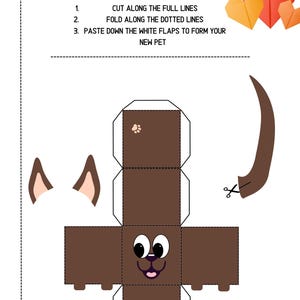 Easy Origami Dog Templates | Printable Foldable Paper Craft for Kids - Etsy