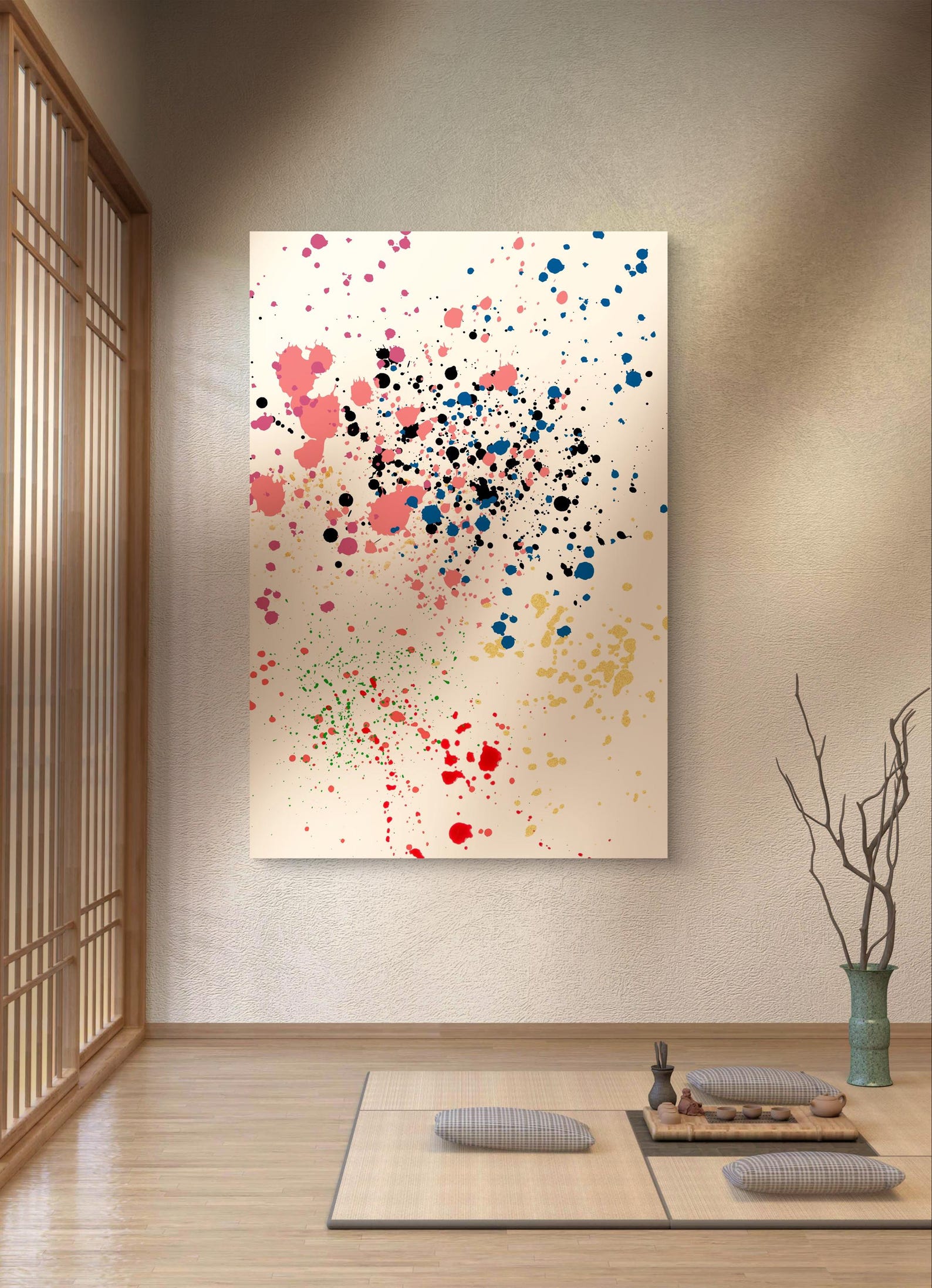 Colorful Abstract Paint Splatter Print Vintage Minimal Art | Modern ...