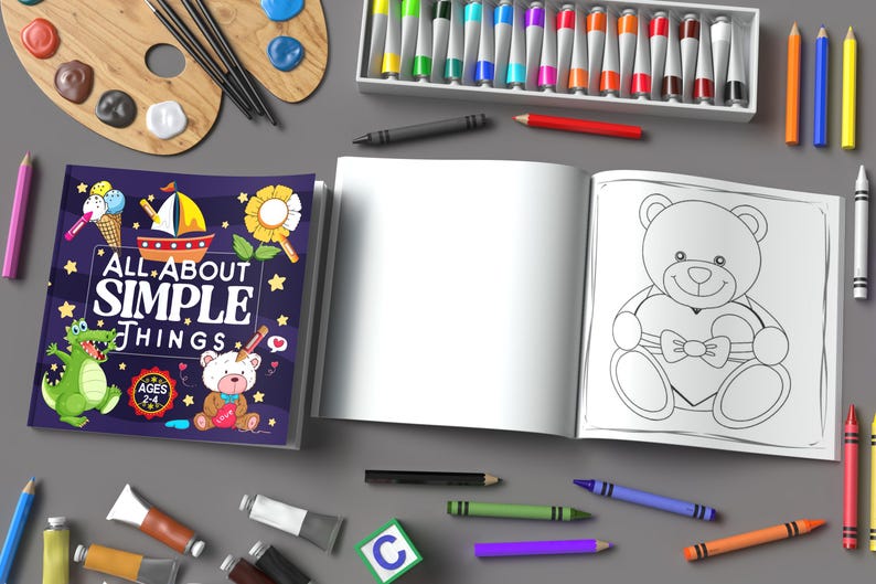 Toddler Coloring Book for Ages 2–4 | All About Simple Designs Digital ...