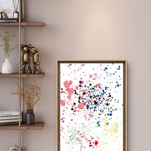 Colorful Abstract Paint Splatter Print Vintage Minimal Art | Modern ...