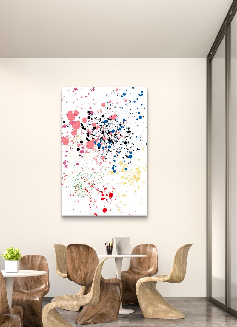 Colorful Abstract Paint Splatter Print Vintage Minimal Art | Modern ...