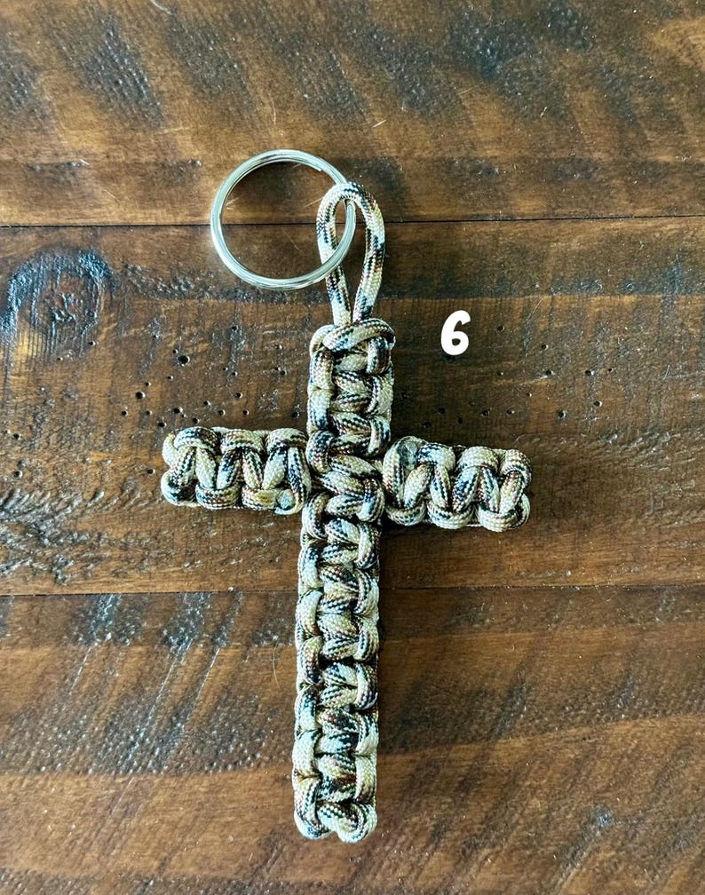 Paracord Cross Keychain - Etsy