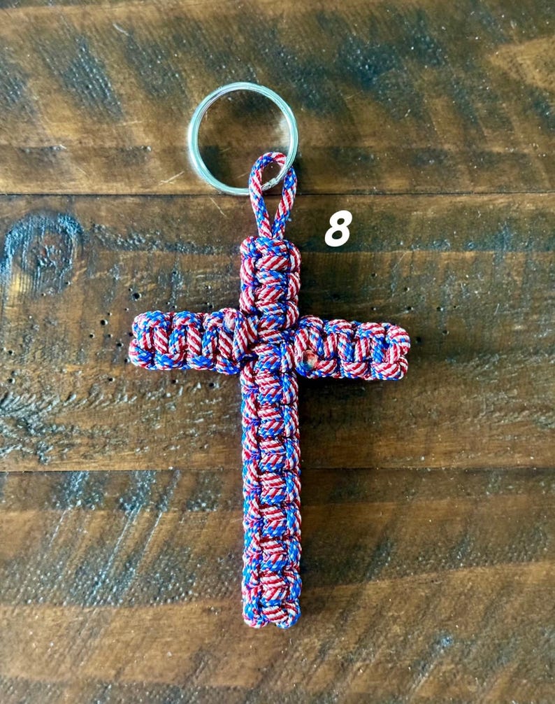 Paracord Cross Keychain - Etsy