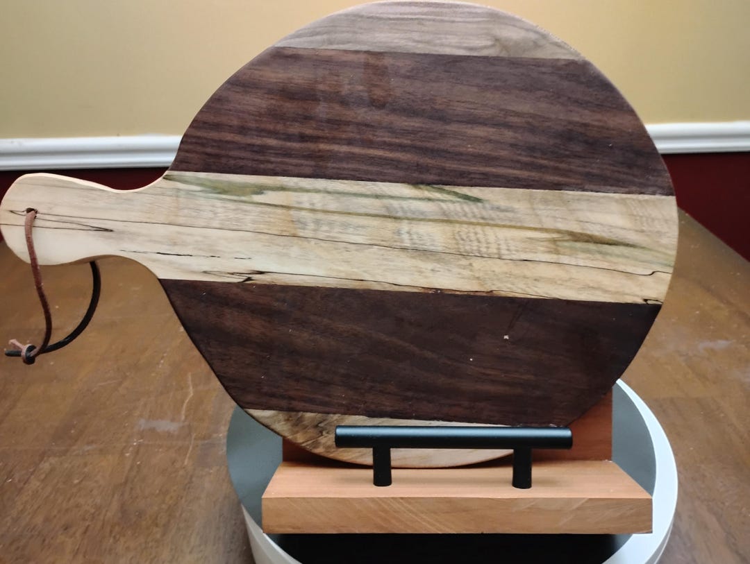 Handcrafted Black Walnut & Spalted Maple Paddle Cutting Board - Etsy