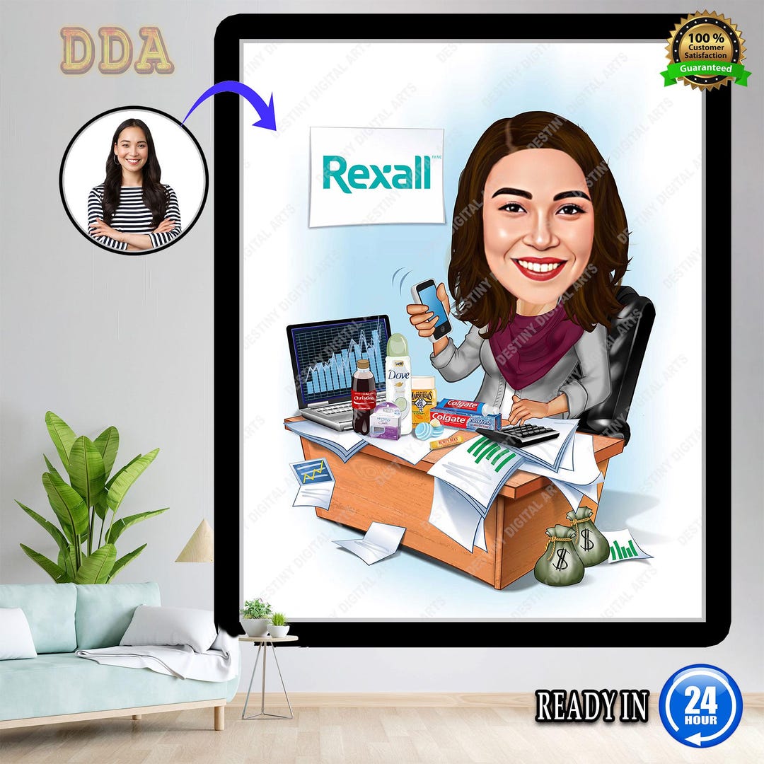 Custom Female Boss Cartoon Portrait, Boss Portrait, Gifts for Boss ...