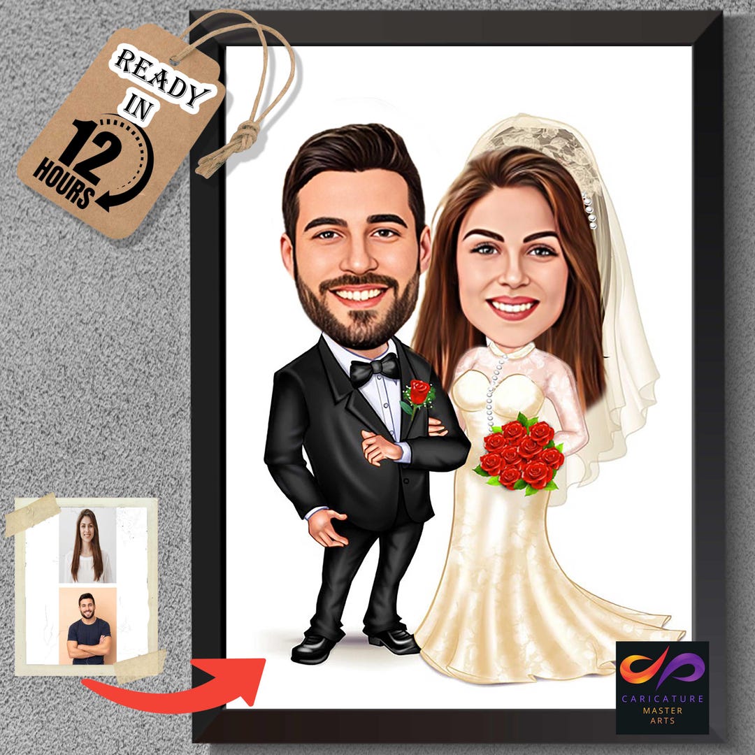 Personalized Married Couple Cartoon .custom Caricature .marriage Proposal .digital Caricature ...