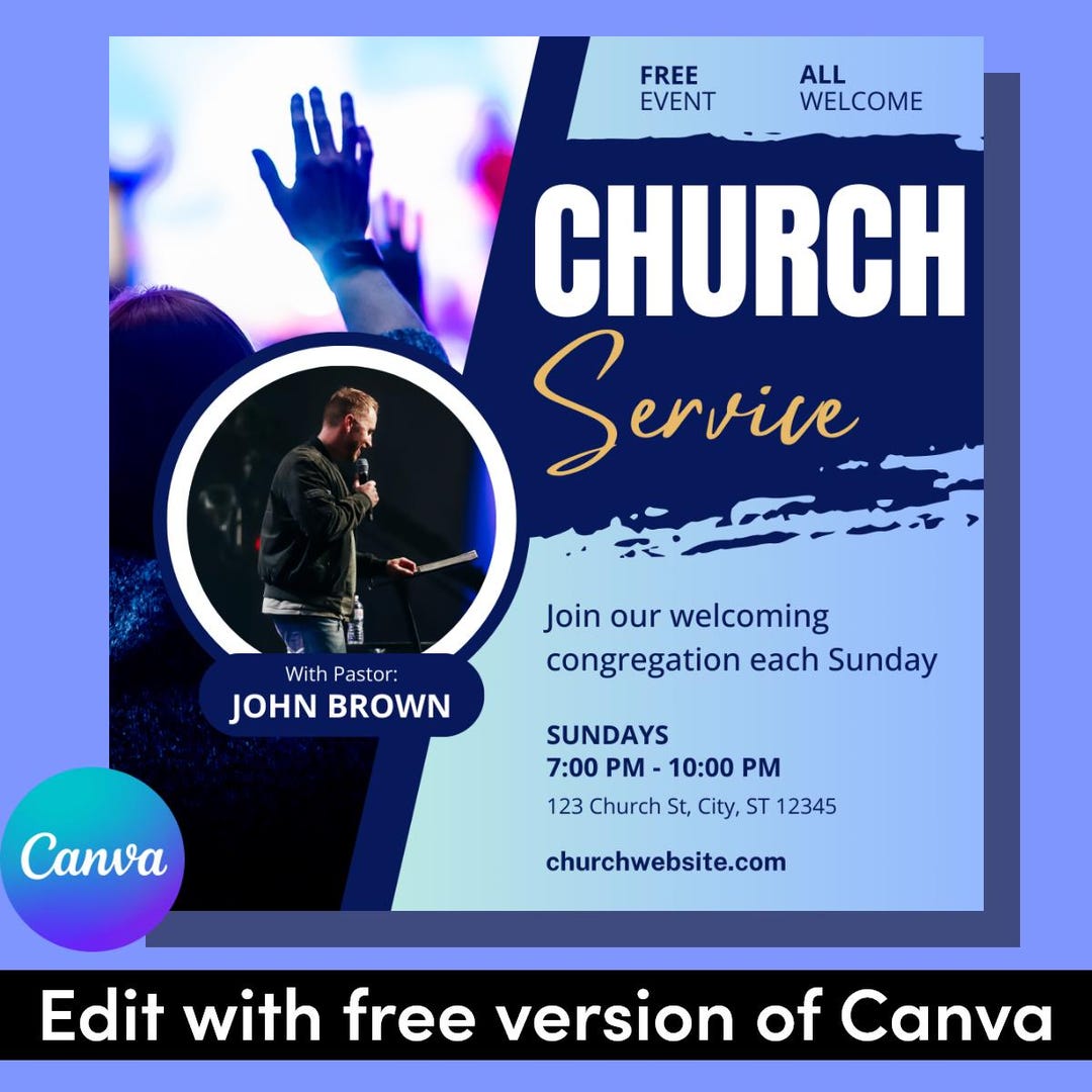 DIY Church Service Christian Flyer | Modern Design Template | Custom ...