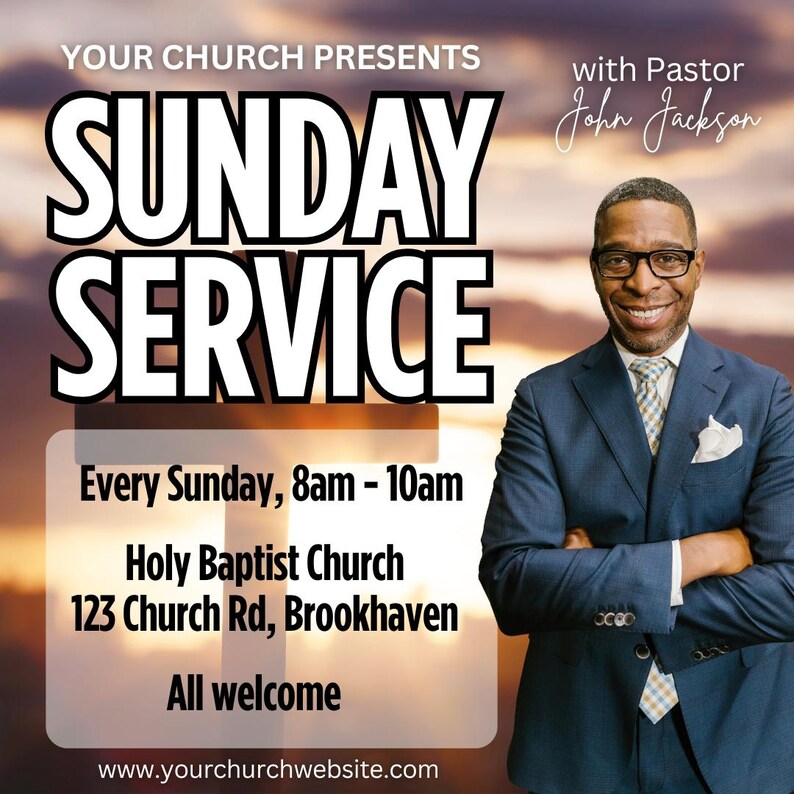 DIY Sunday Service Christian Flyer | Modern Church Design Template ...