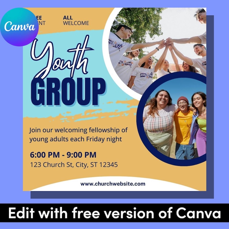 DIY Youth Group Christian Flyer | Modern Design Template | Custom ...