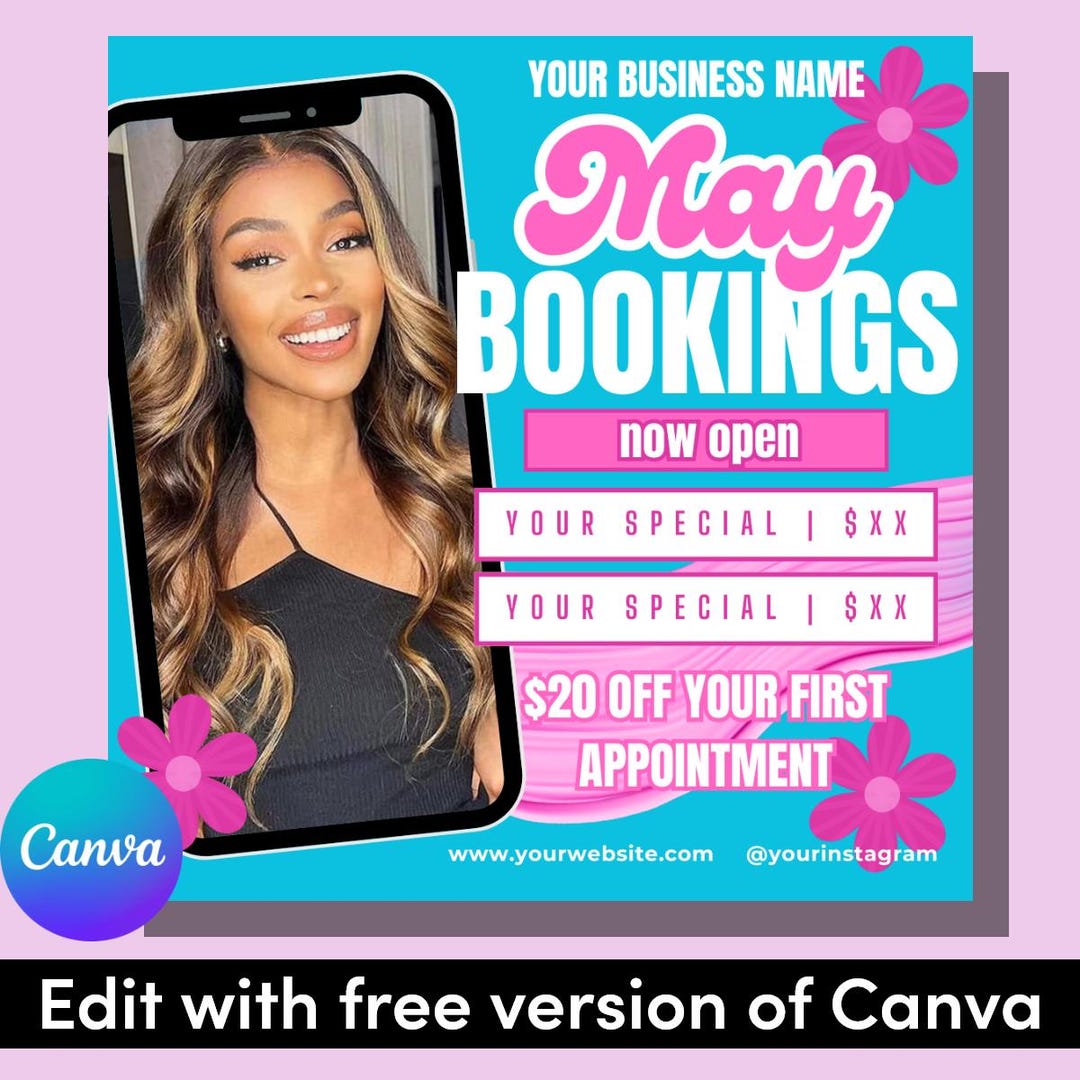 DIY May Bookings Now Open Flyer | Business Template Design | Custom ...