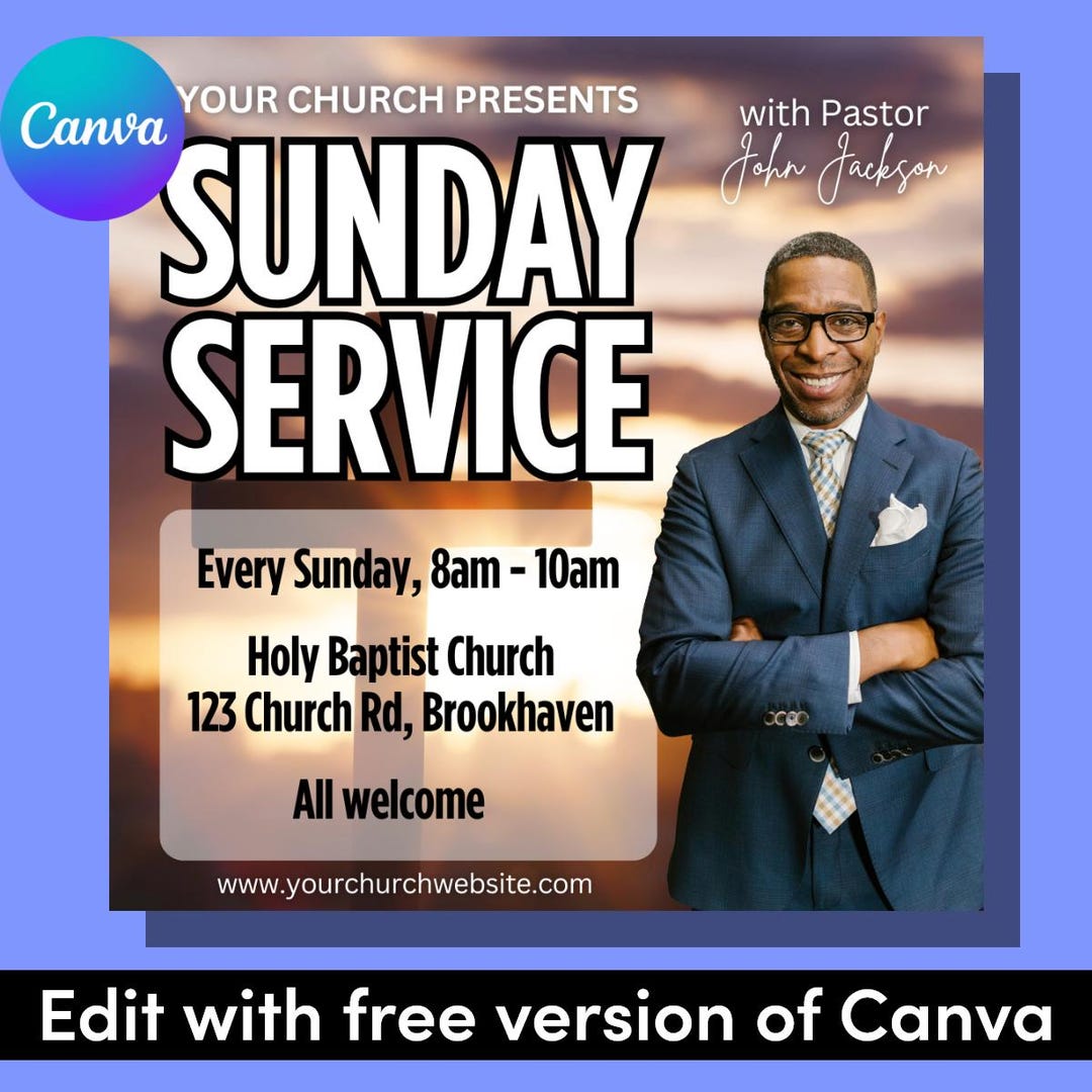 DIY Sunday Service Christian Flyer | Modern Church Design Template ...