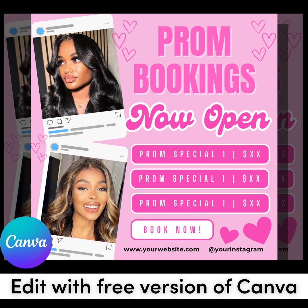 DIY Prom Bookings Now Open Flyer 2025 | Modern Design Template | Custom ...
