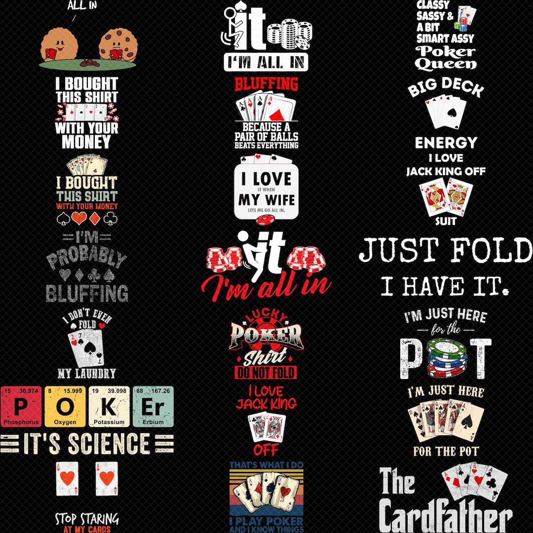 Poker PNG Bundle, Funny Poker Quotes, All in Bluffing Designs, Poker ...